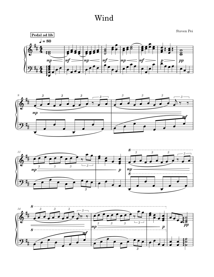 Wind Sheet music for Piano (Solo) | Musescore.com