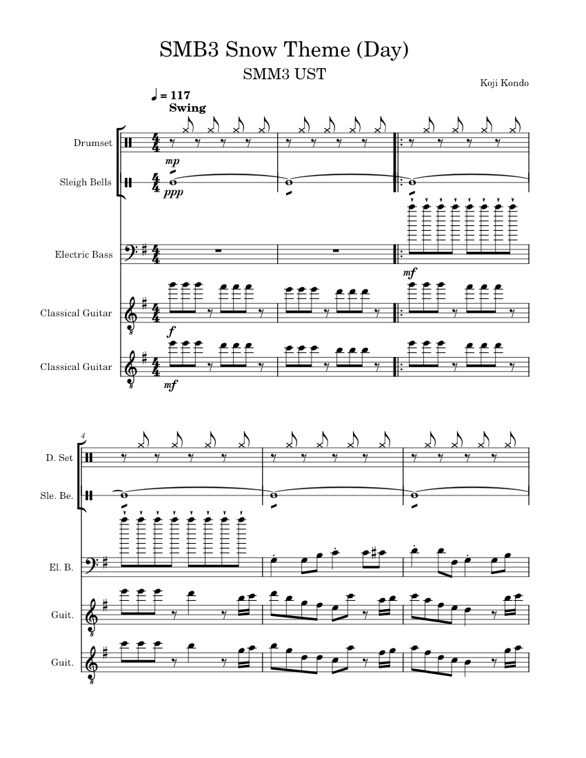 Snow Theme (Super Mario Bros. 3) – Koji Kondo (Day) Sheet Music for ...