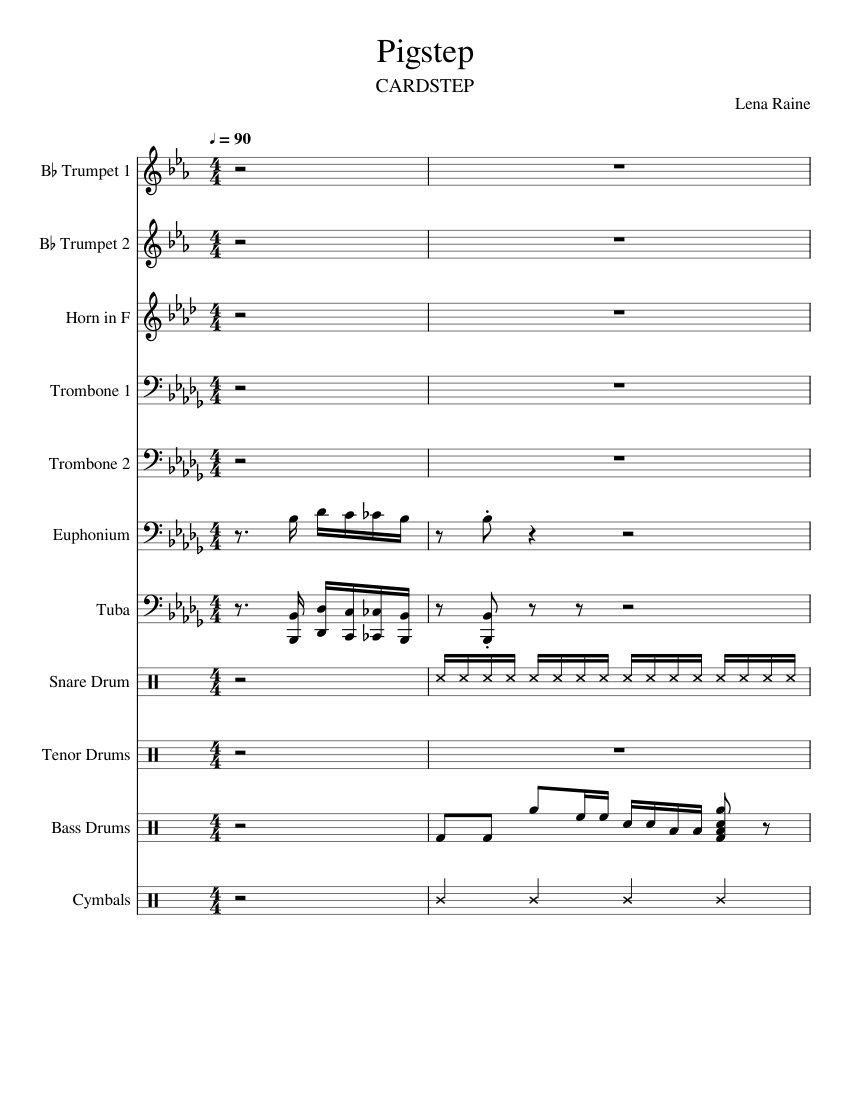 Pigstep Sheet music for Trombone, Euphonium, Tuba, Trumpet in b-flat ...