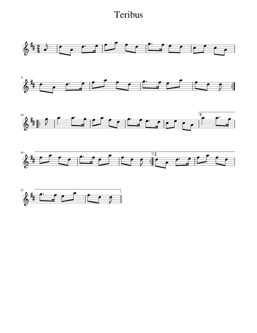 Teribus Sheet music for Piano (Solo) | Musescore.com