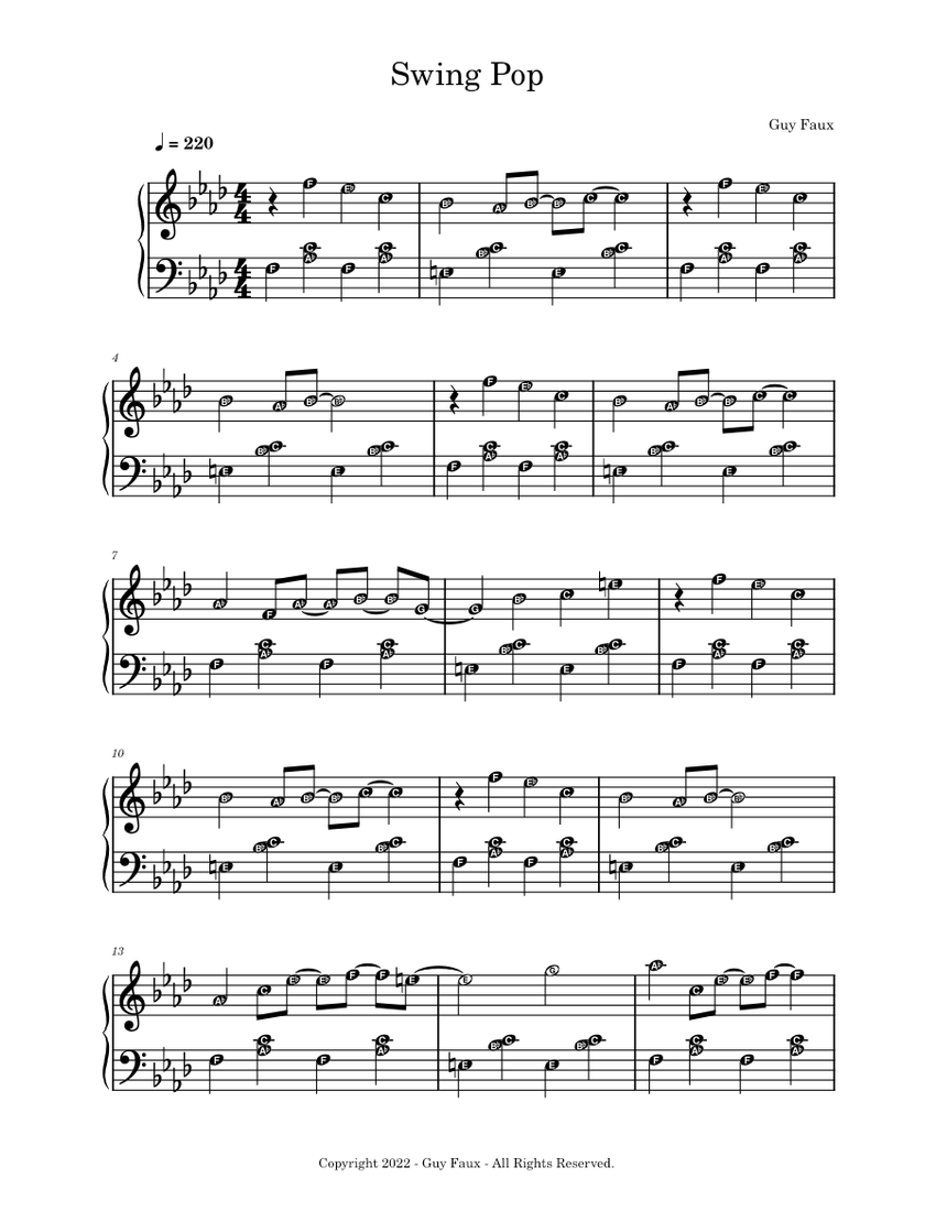 Swing Pop Sheet music for Piano (Solo) | Musescore.com