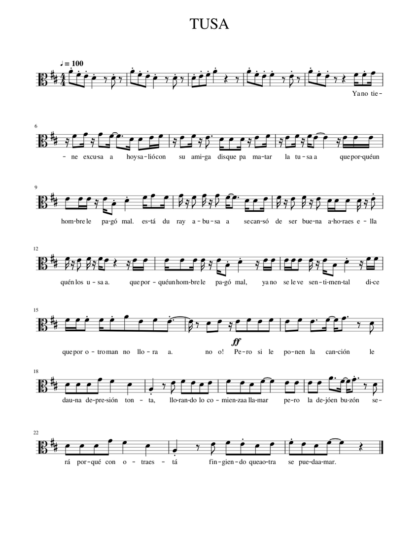 TUSA Sheet Music for Cello (Solo) | MuseScore.com