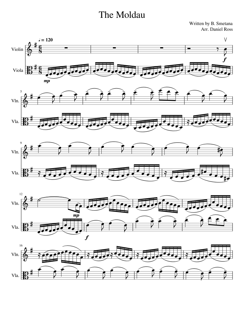 The_Moldau Sheet music for Violin, Viola (String Duet) | Musescore.com