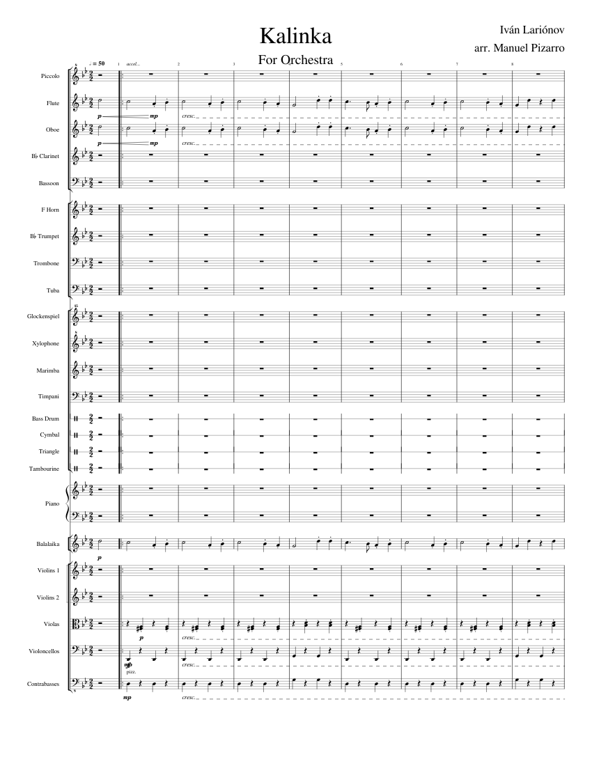 Kalinka Sheet music for Piano, Trombone, Tuba, Tambourine & more ...