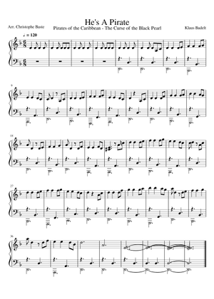 Pirates of the caribbean - hes a pirate – Misc Soundtrack Sheet Music ...
