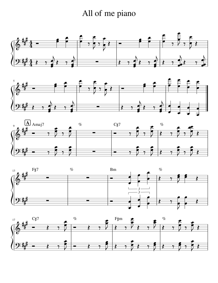All_of_me_piano Sheet music for Piano (Solo) Easy | Musescore.com