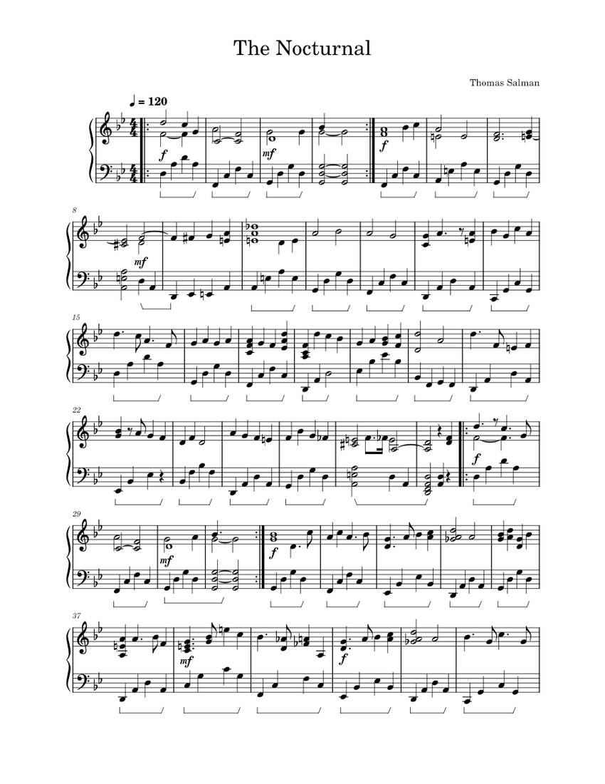 The Nocturnal Sheet music for Piano (Solo) | Musescore.com
