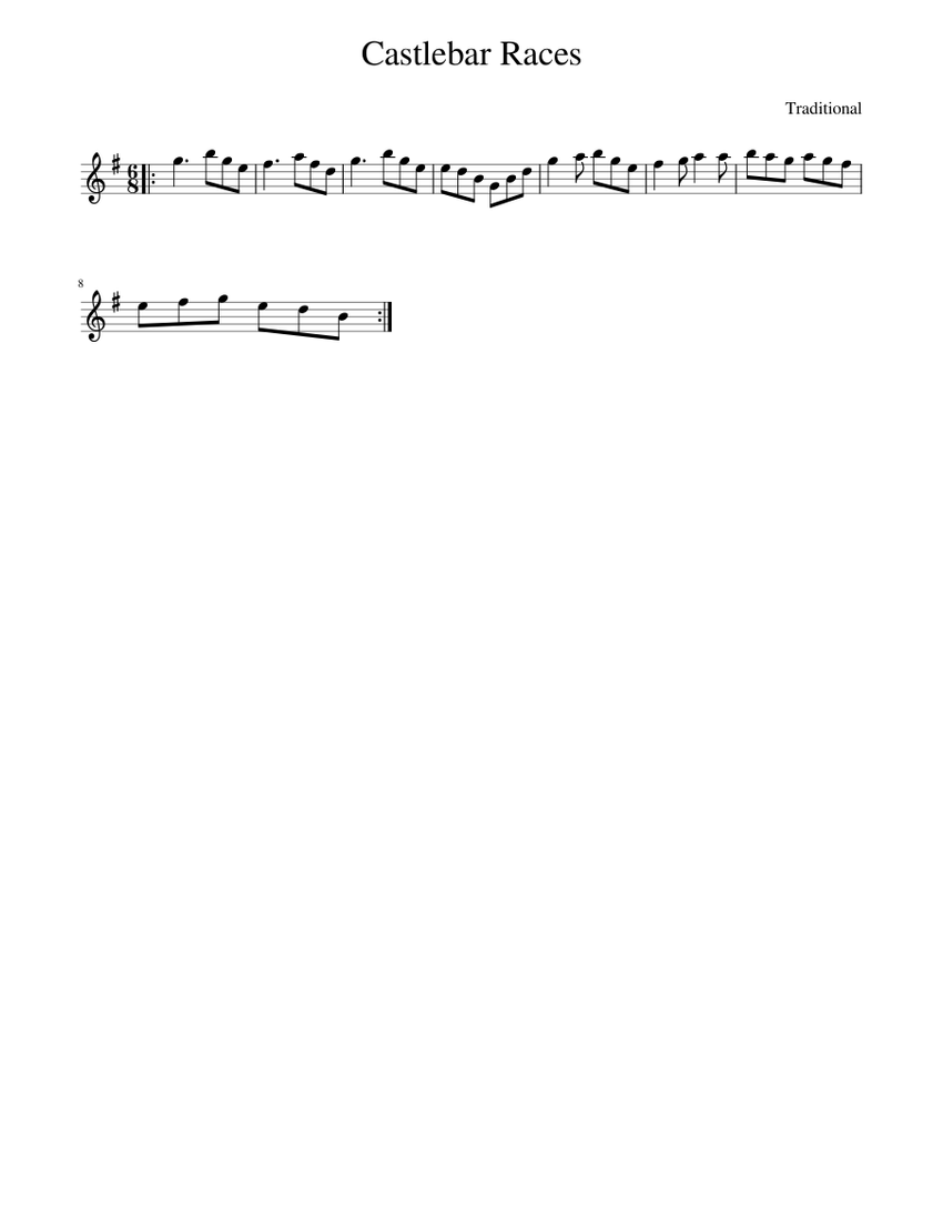 Traditional music - Castlebar Races Sheet music for Piano (Solo) Easy ...