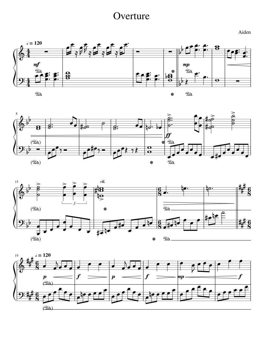 Overture Sheet music for Piano (Solo) | Musescore.com