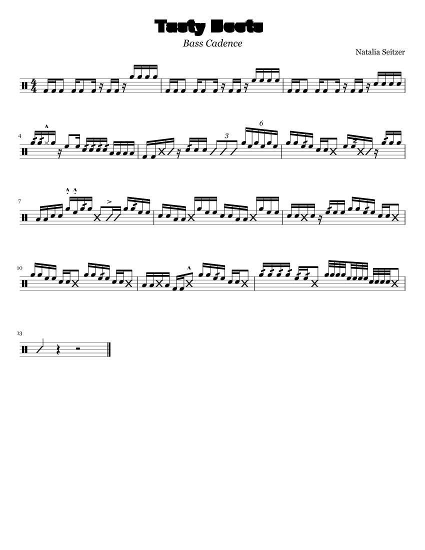 Tasty Beets Sheet music for Bass drum (Solo) | Musescore.com