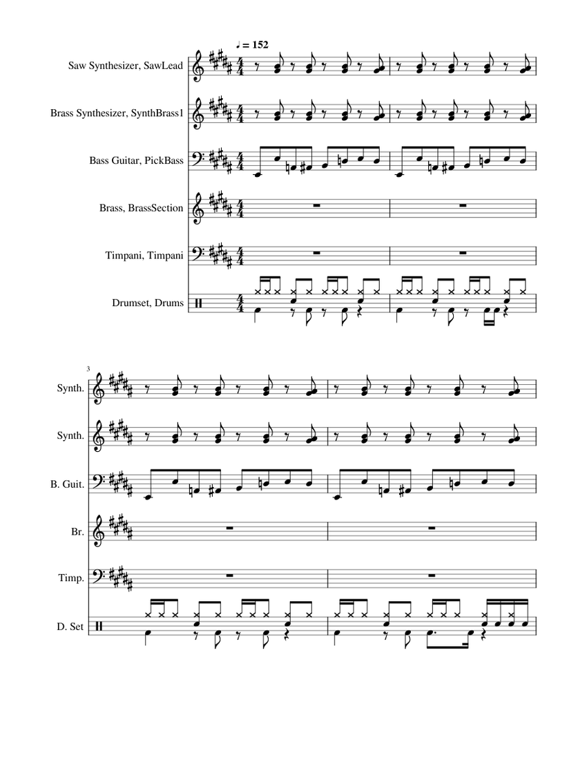 Crash Bandicoot 2 N Trance -Bonus_Stage Sheet music for Timpani, Bass ...