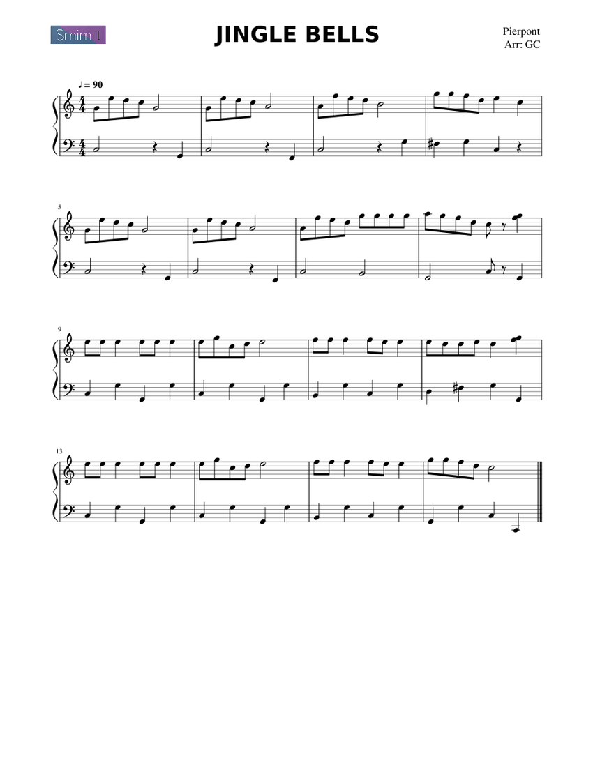 Jingle Bells (very easy) Sheet Music for Piano (Solo) | MuseScore.com