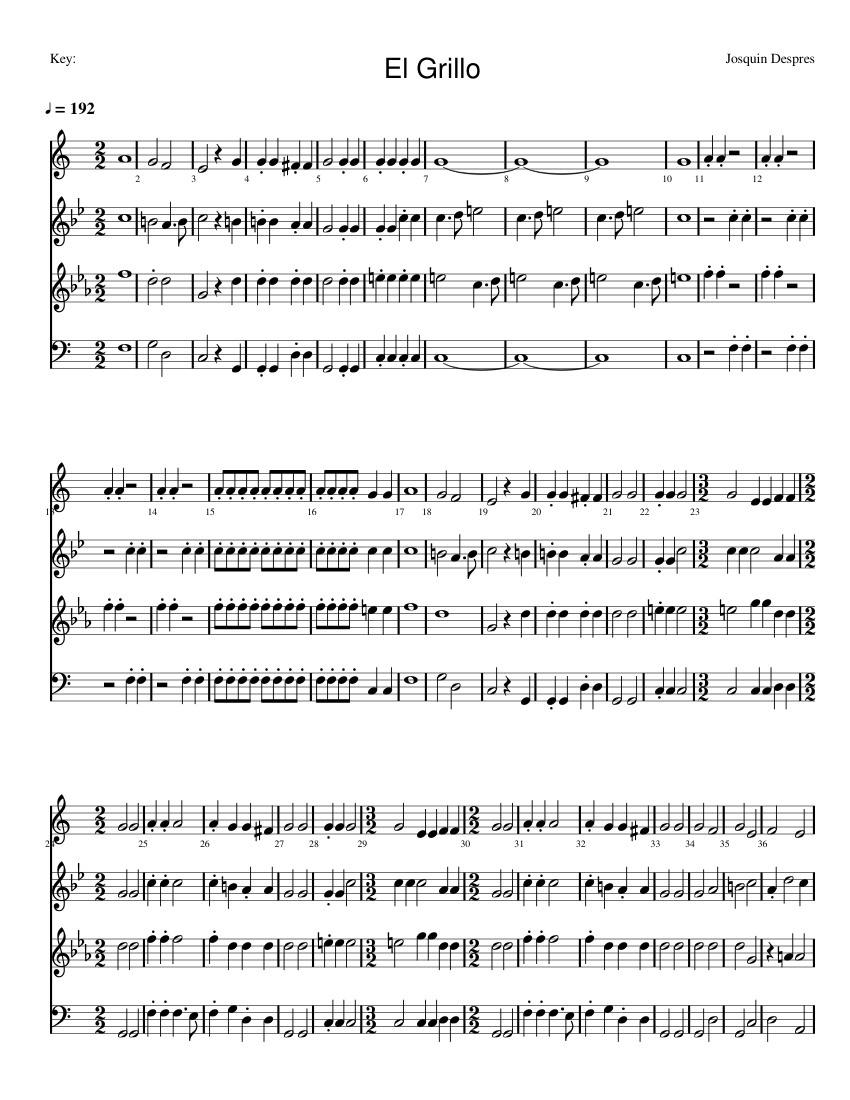 El_Grillo Sheet music for Flute, Contrabass, Violin, Mandolin (Mixed ...