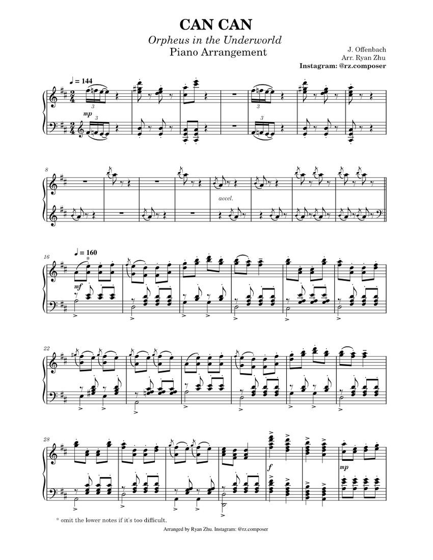 Offenbach - "Can-Can" from "Orpheus in the Underworld" (Piano ...