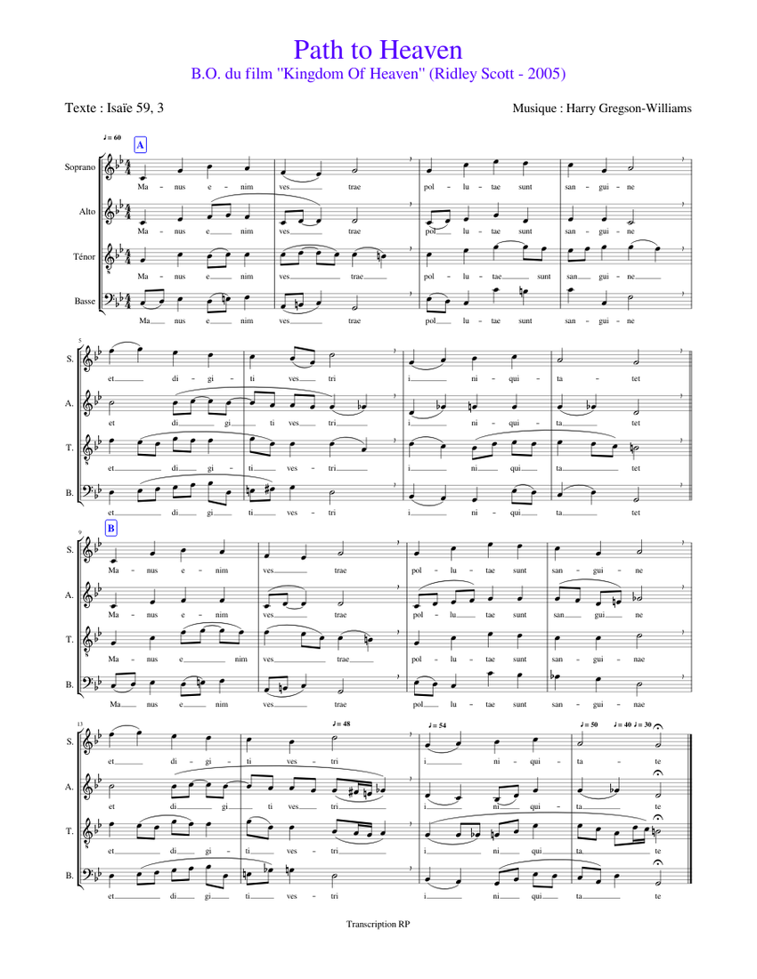 Path to Heaven (SATB Choir) Sheet Music for Soprano, Alto, Tenor, Bass ...
