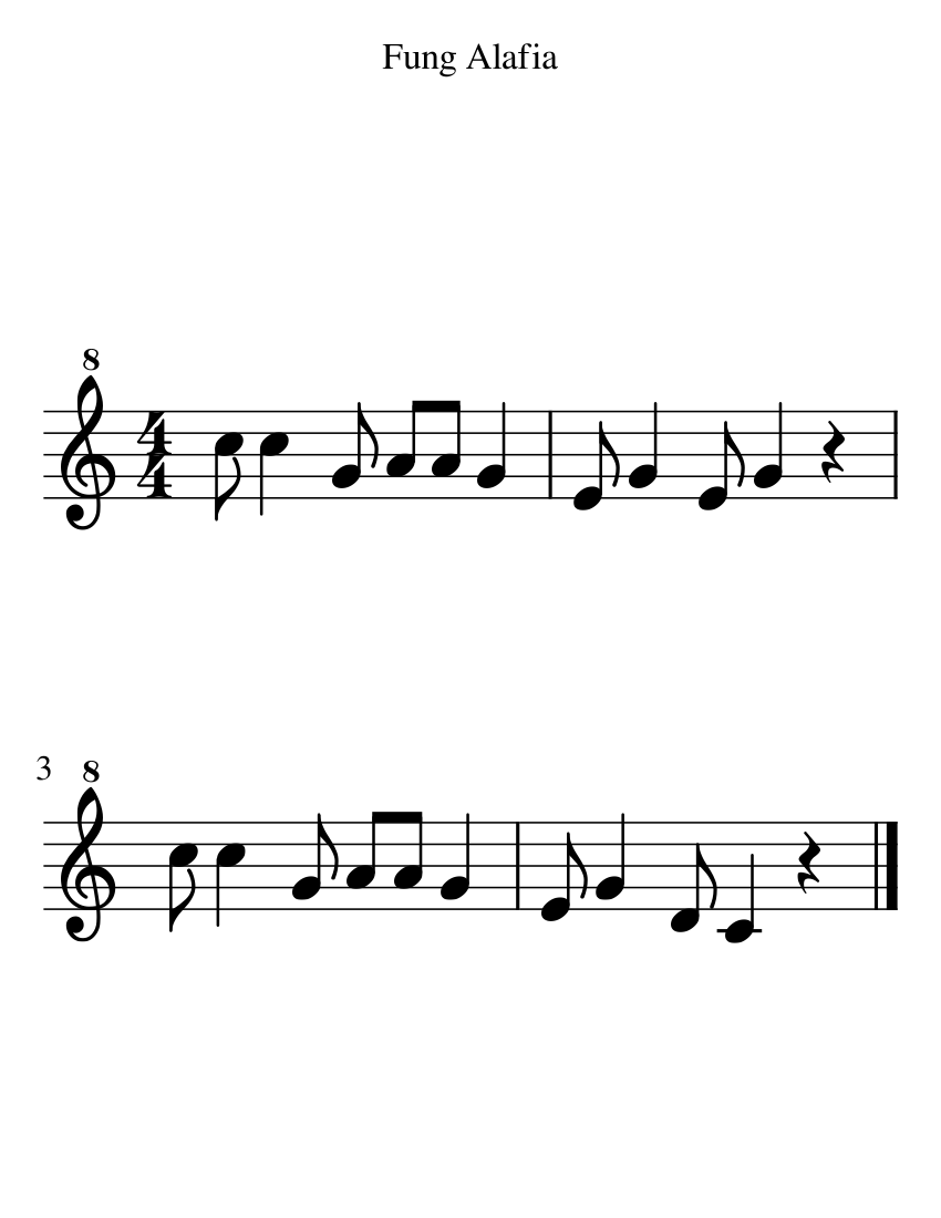 Fung_Alafia Sheet music for Recorder (Solo) | Musescore.com