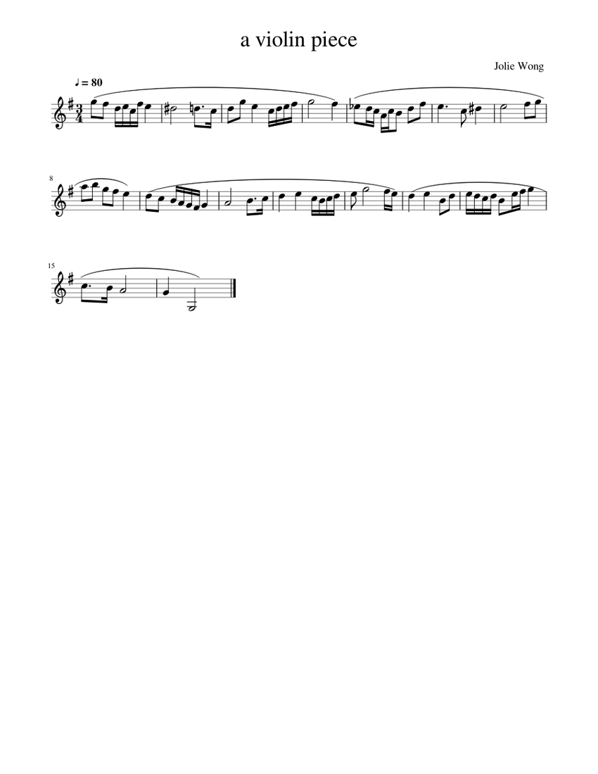 a violin piece Sheet Music for Violin (Solo) | MuseScore.com