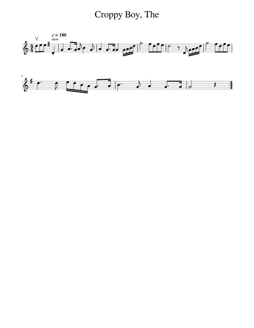 The Croppy Boy Sheet music for Piano (Solo) Easy | Musescore.com