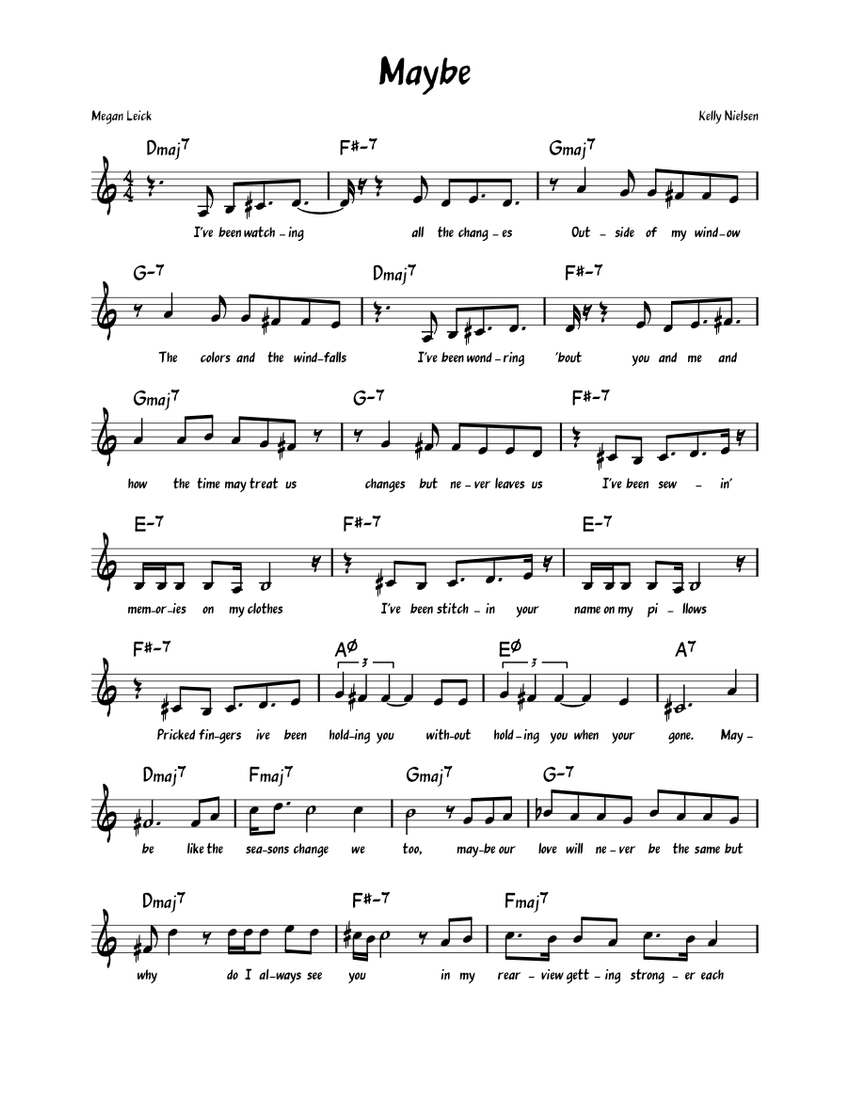 Maybe Sheet music for Piano (Solo) | Musescore.com
