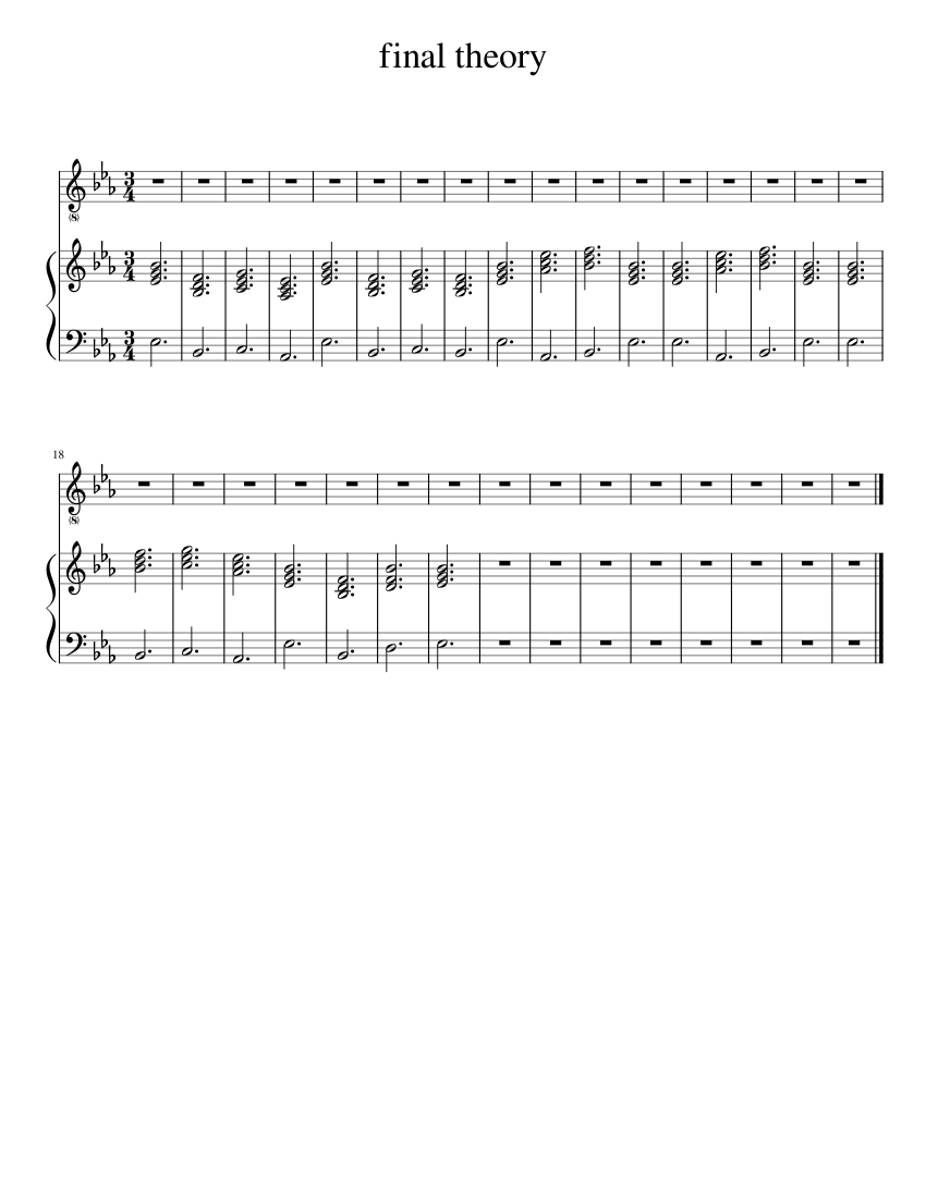 final_theory edit 1 Sheet music for Piano, Vocals (Piano-Voice ...