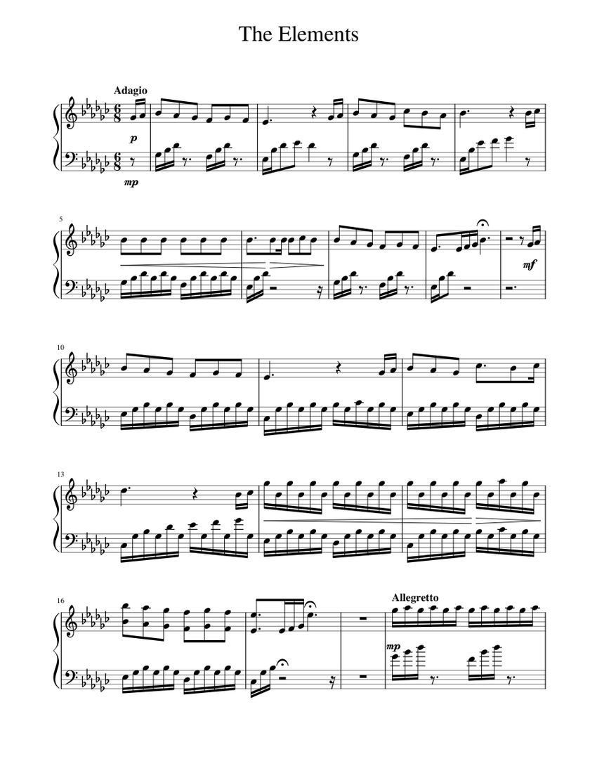 The Elements Sheet music for Piano (Solo) | Musescore.com