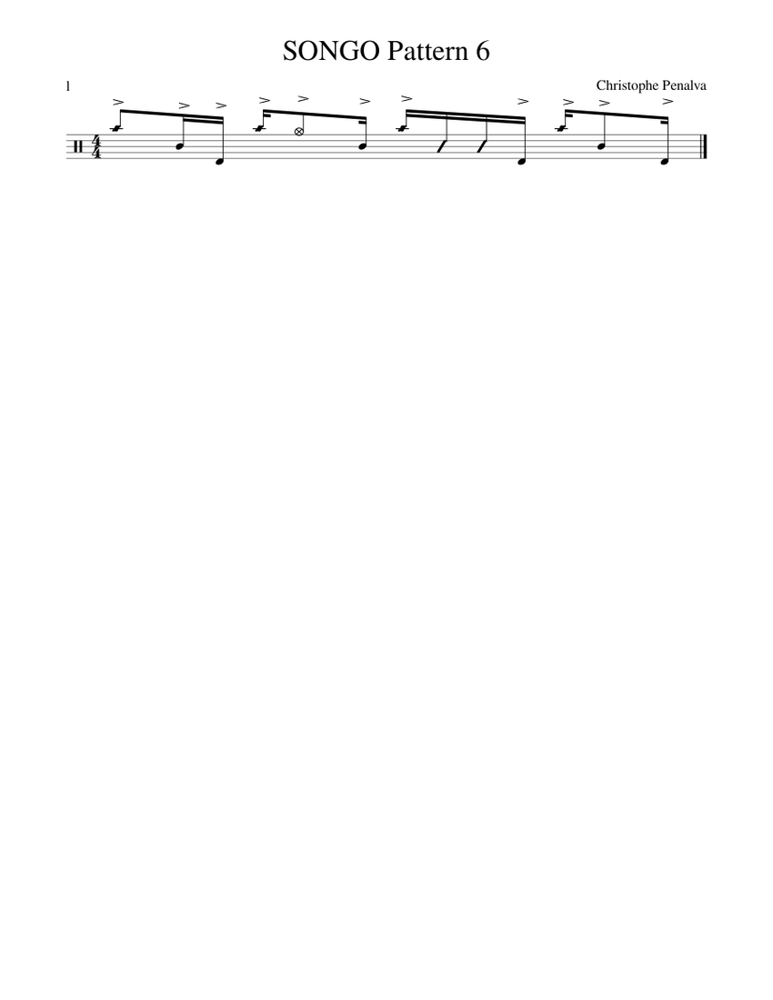 SONGO Pattern 6 Sheet music for Drum group (Solo) | Musescore.com