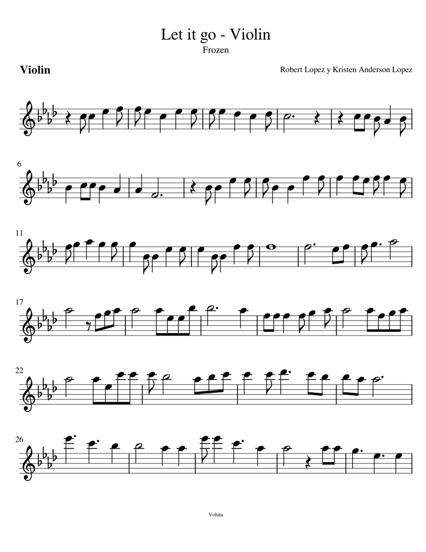 Let it go - Frozen Sheet Music for Violin (Solo) | MuseScore.com