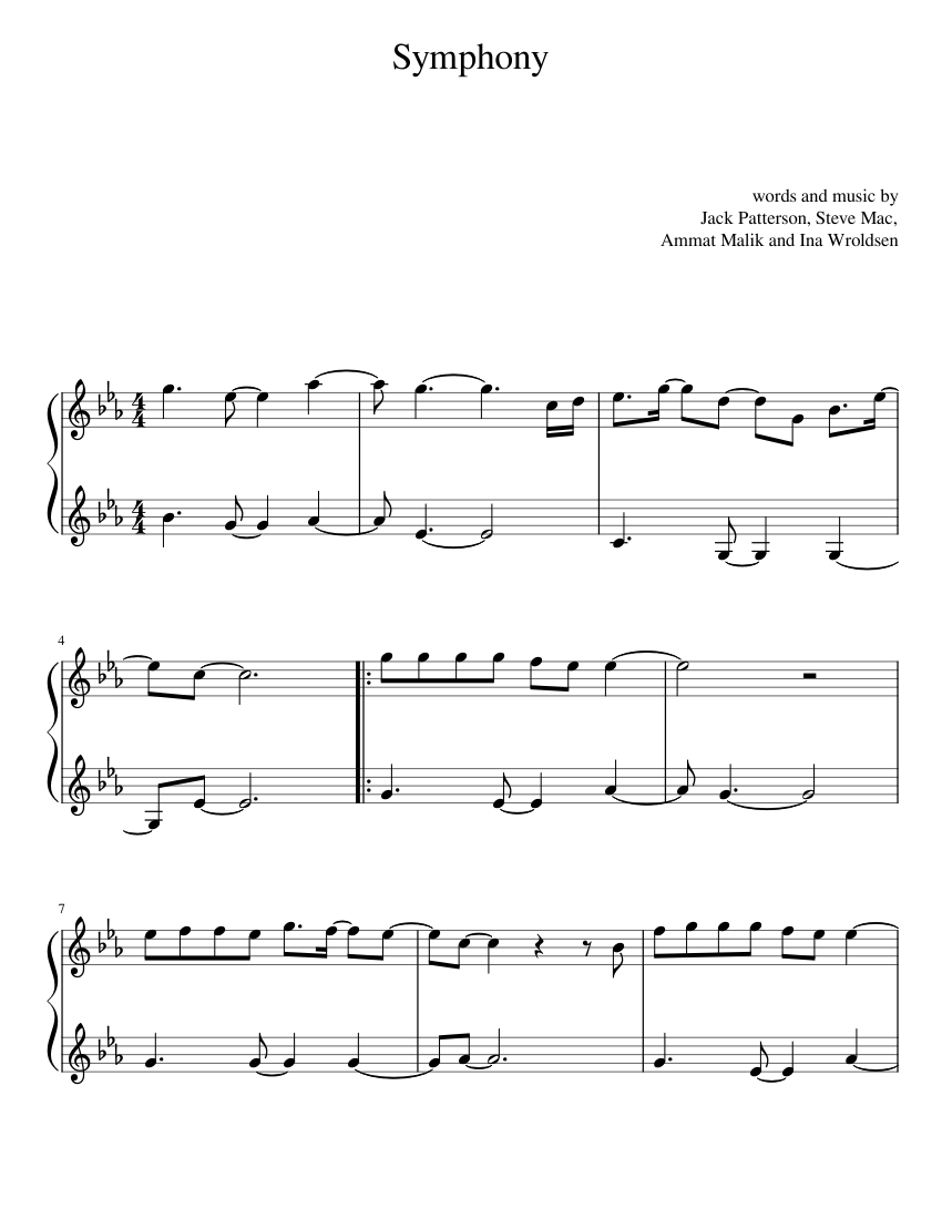 Symphony Sheet Music for Piano (Solo) Easy | MuseScore.com