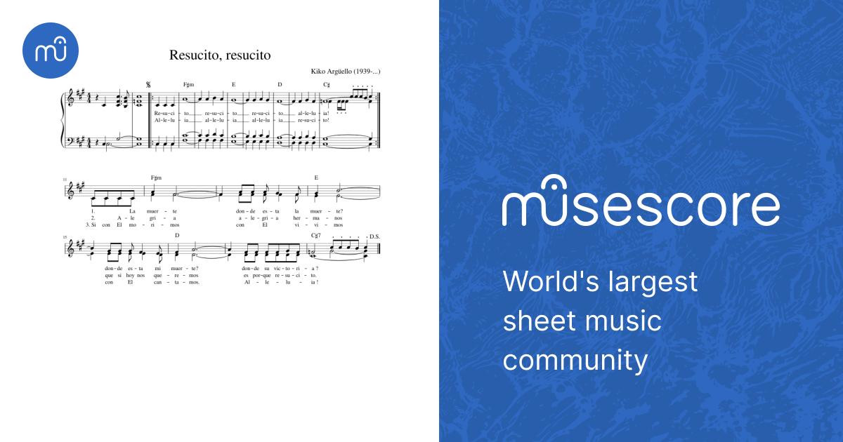 Resucitó – Kiko Argüello Sheet Music with Chords for Piano (Solo) Easy ...