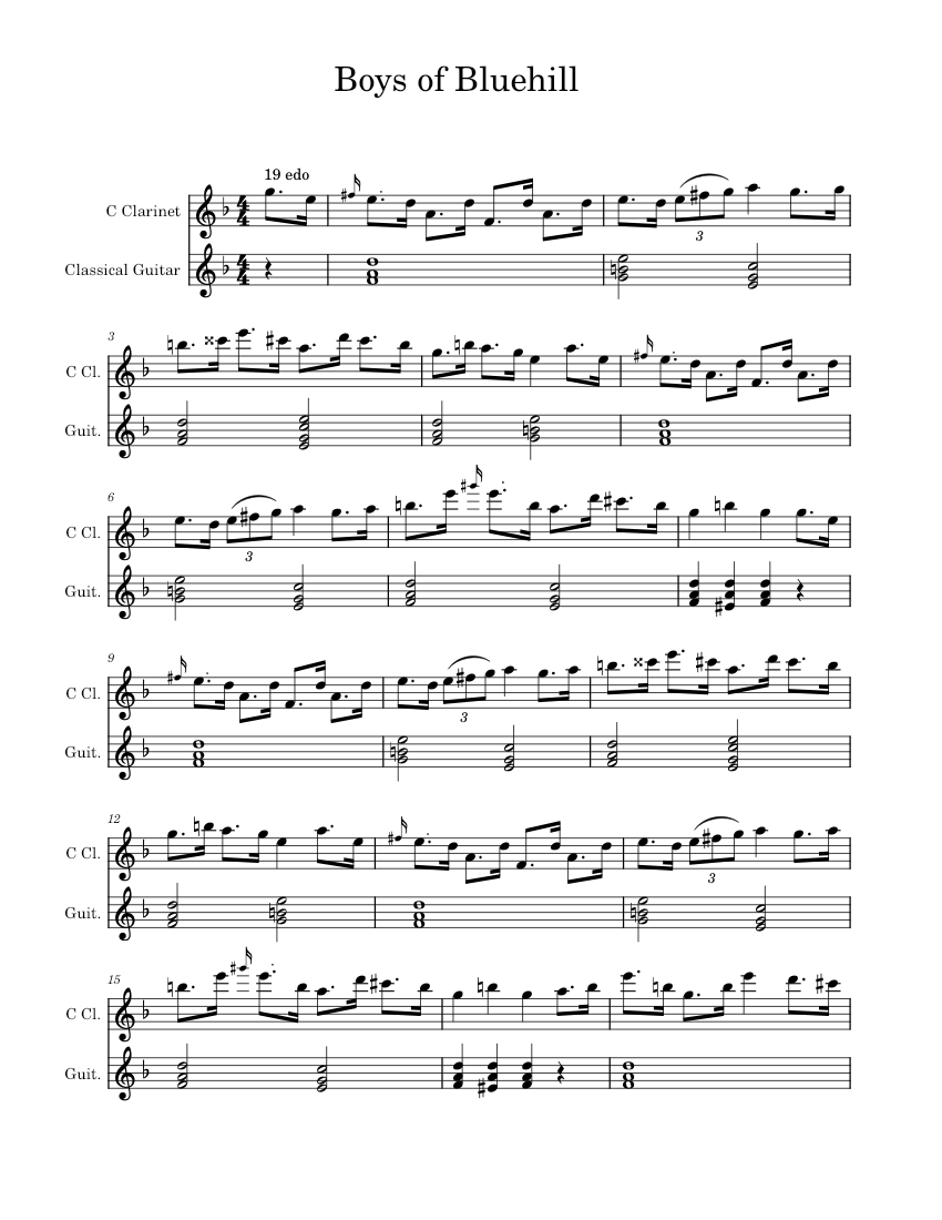 Boys of Blue Hill – Misc tunes Sheet music for Guitar, Clarinet other ...