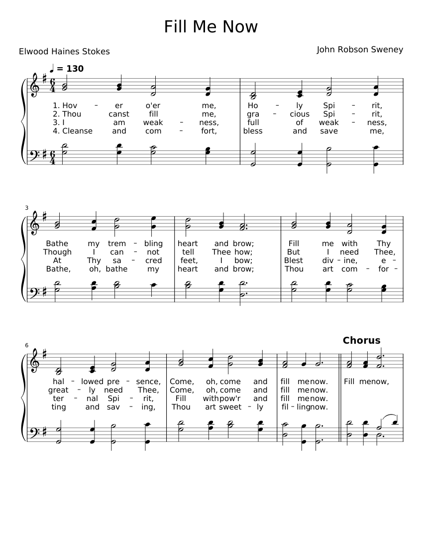Fill Me Now Sheet music for Piano (Solo) Easy | Musescore.com