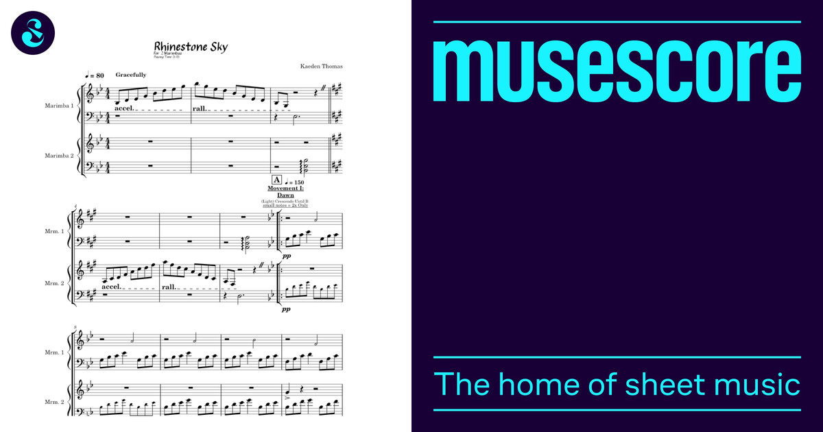 Rhinestone Sky (Duet) - Kaeden Thomas Sheet music for Marimba ...