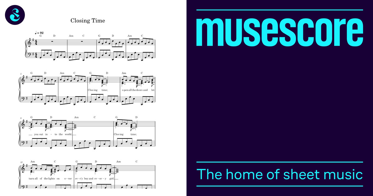 Closing Time - Semisonic Sheet Music with Chords for Piano (Solo ...