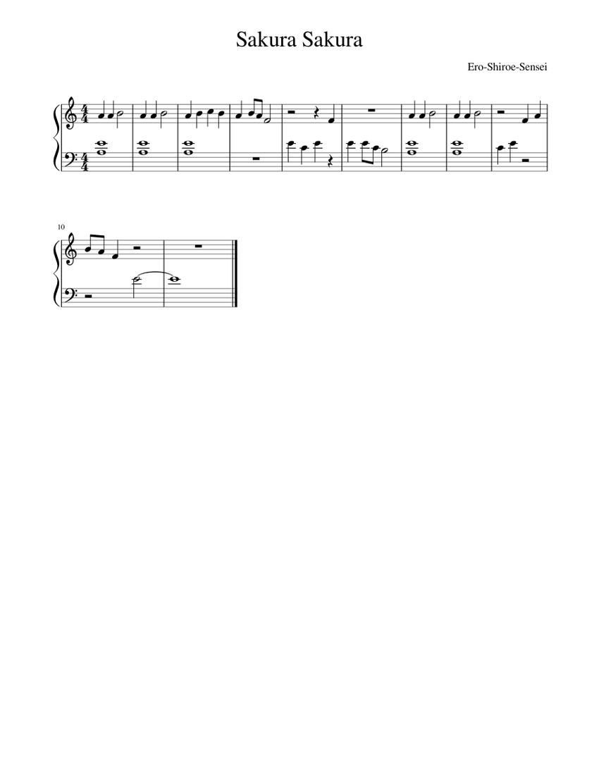 Sakura Sakura Sheet music for Piano (Solo) Easy | Musescore.com