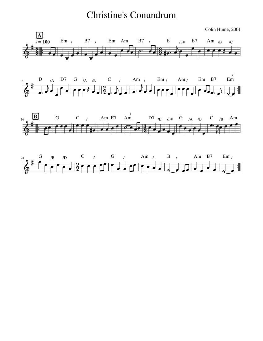 Colin Hume - Christine's Conundrum Sheet music for Piano (Solo ...