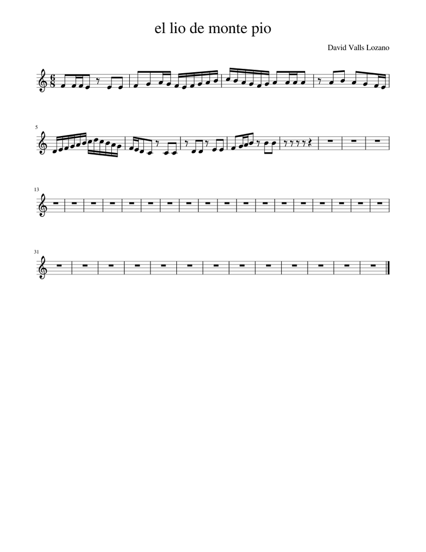 el lio de monte pio Sheet music for Piano (Solo) | Musescore.com