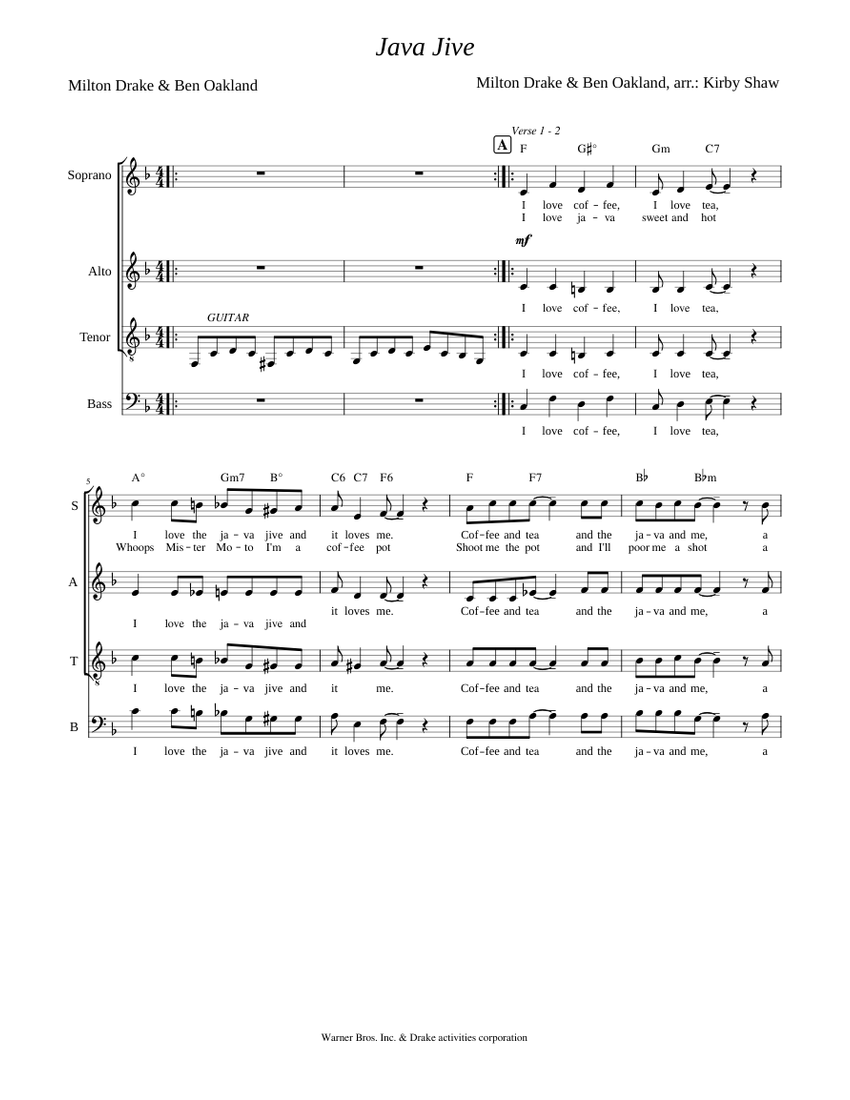 Java jive Sheet Music for Bass guitar (Solo) | MuseScore.com