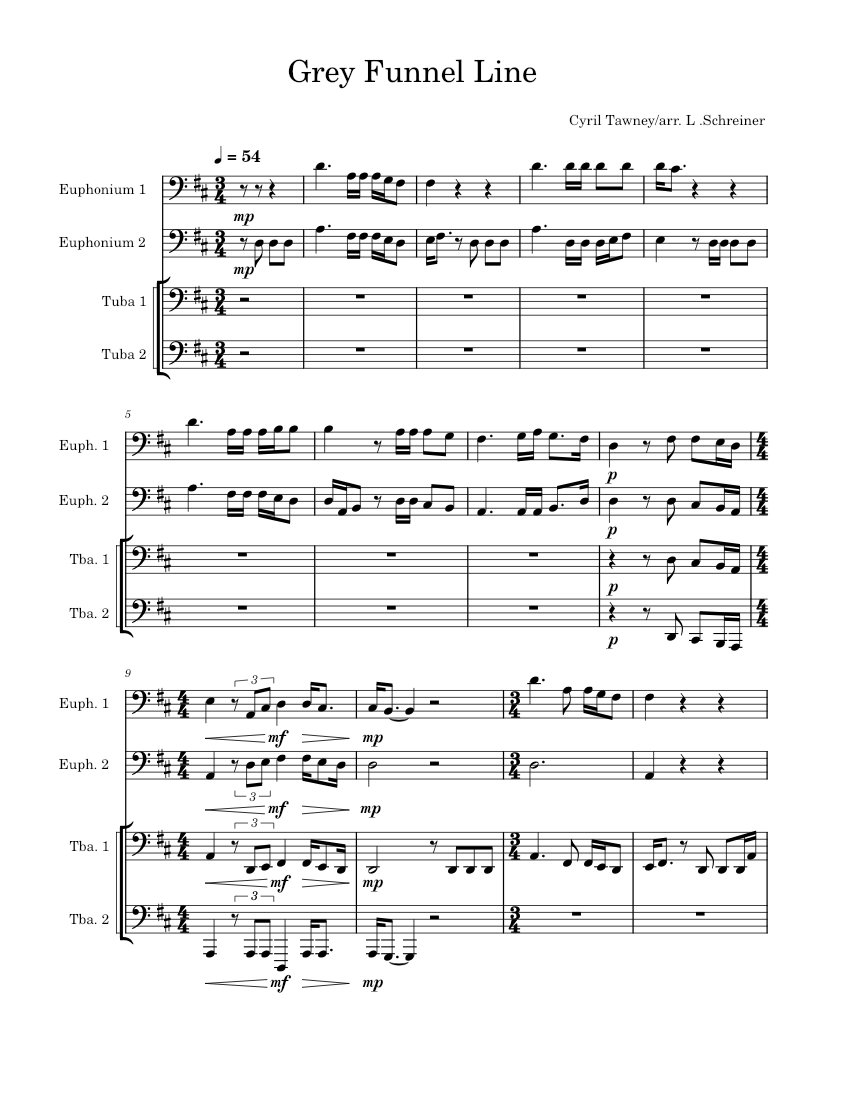 The Grey Funnel Line – The Longest Johns The Grey Funnel Line Sheet music for Euphonium, Tuba ...