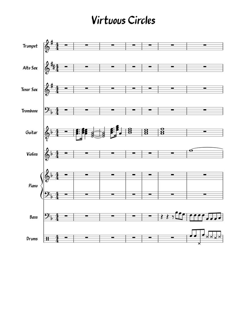 Virtuous Circles Sheet music for Piano, Trombone, Saxophone alto ...