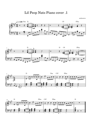 Nuts – Lil Peep Sheet Music for Piano (Piano Duo) | MuseScore.com