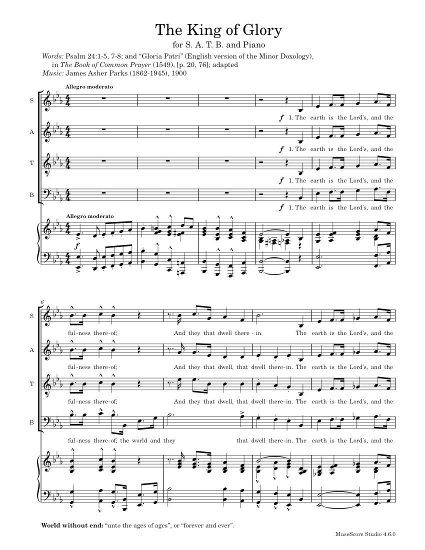 The King of Glory – James Asher Parks - piano tutorial