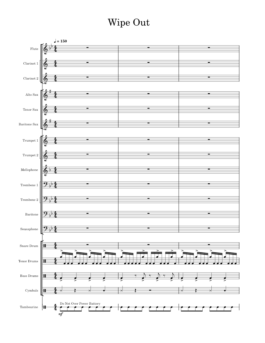 Wipe Out - The Surfaris | Stand Tune Sheet music for Trombone, Flute ...