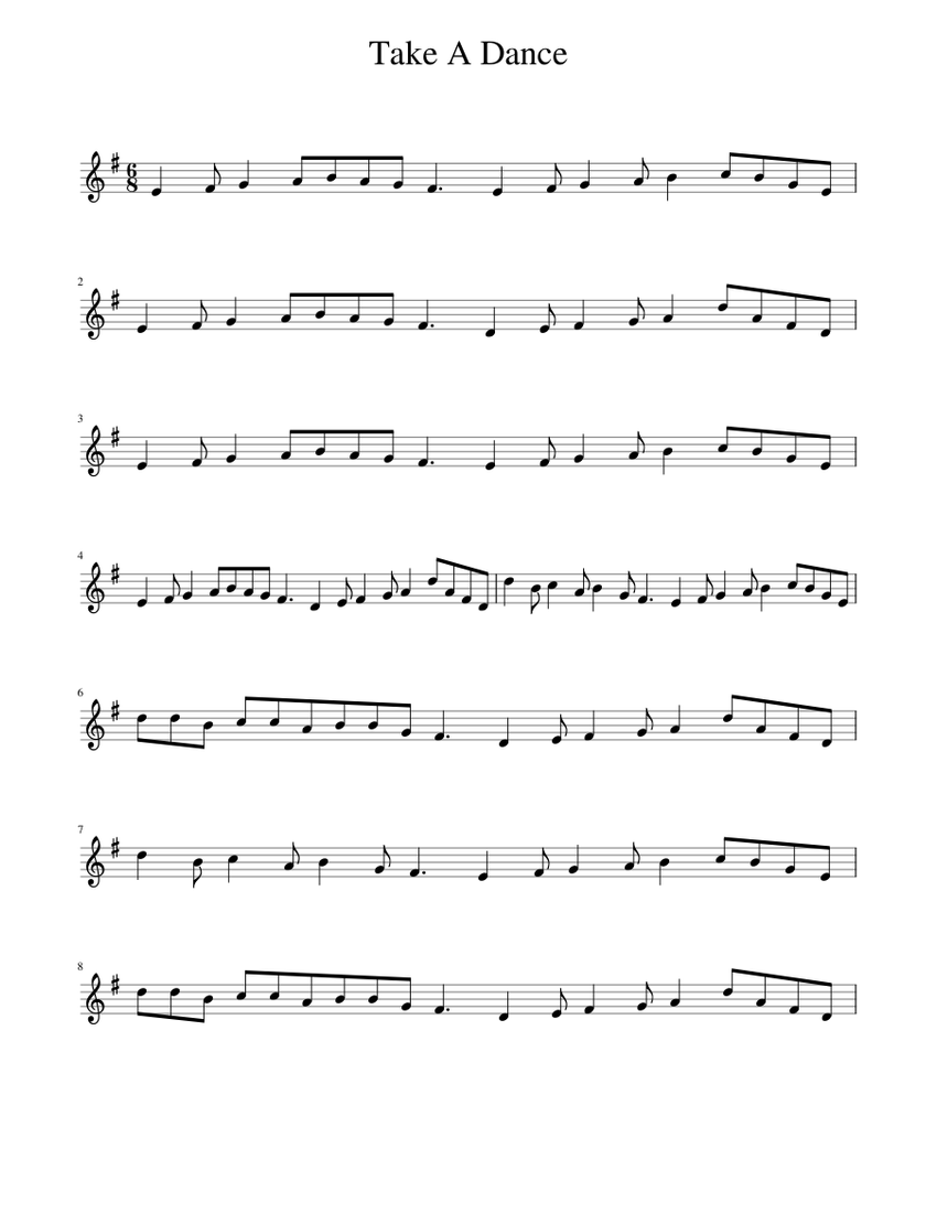Take A Dance Sheet music for Piano (Solo) | Musescore.com