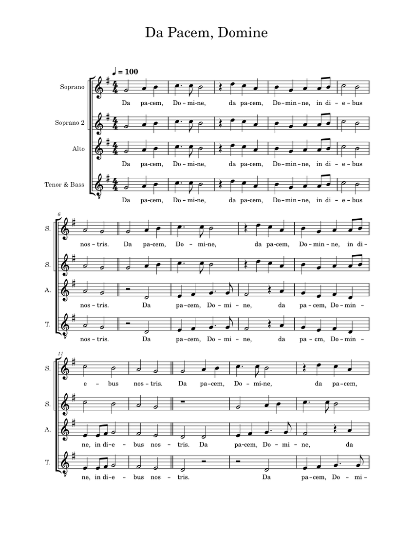 Da pacem Domine – Melchior Franck Da Pacem Domine Sheet music for ...
