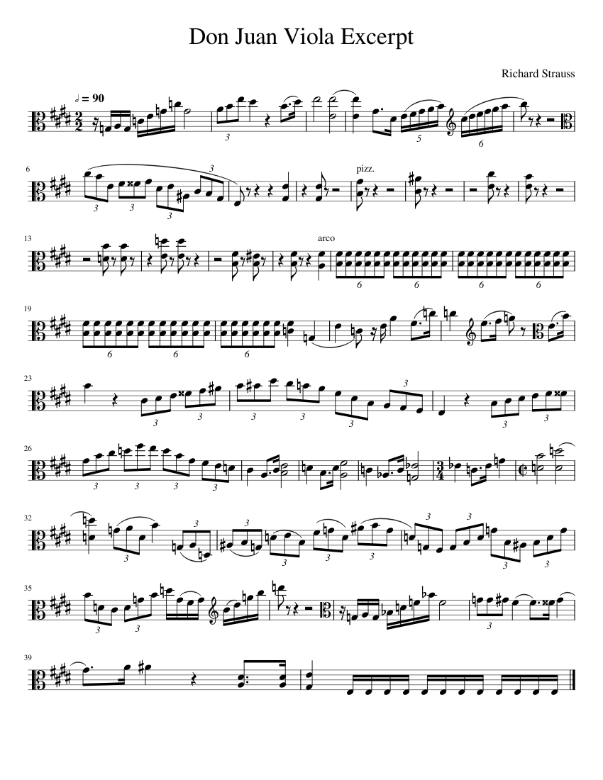 Don_Juan_Viola_Excerpt Sheet Music for Viola (Solo) | MuseScore.com
