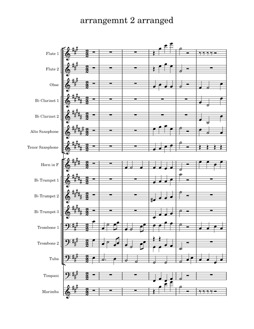 arrangemnt 2 arranged Sheet Music for Trombone, Tuba, Flute, Oboe ...