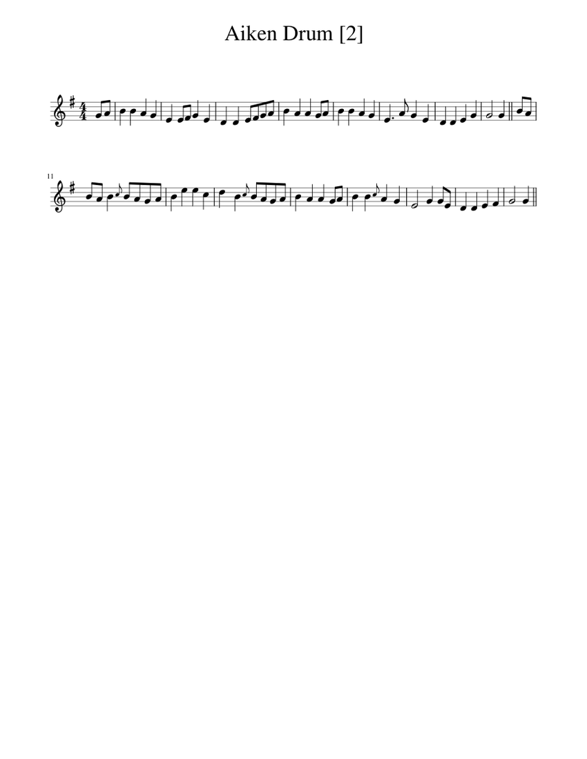 Aiken Drum Sheet music for Piano (Solo) | Musescore.com