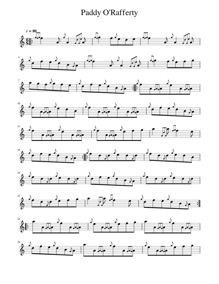 Paddy O'Rafferty Sheet music for Piano (Solo) Easy | Musescore.com