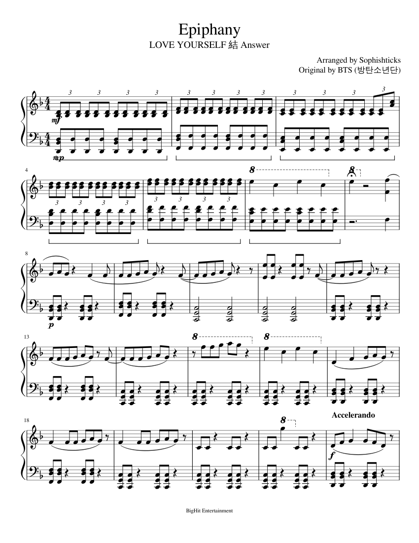 Epiphany Sheet Music for Piano (Solo) | MuseScore.com