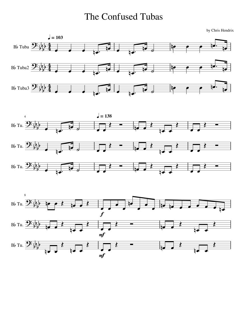 The Confused Tubas Sheet Music for Tuba (Mixed Trio) | MuseScore.com